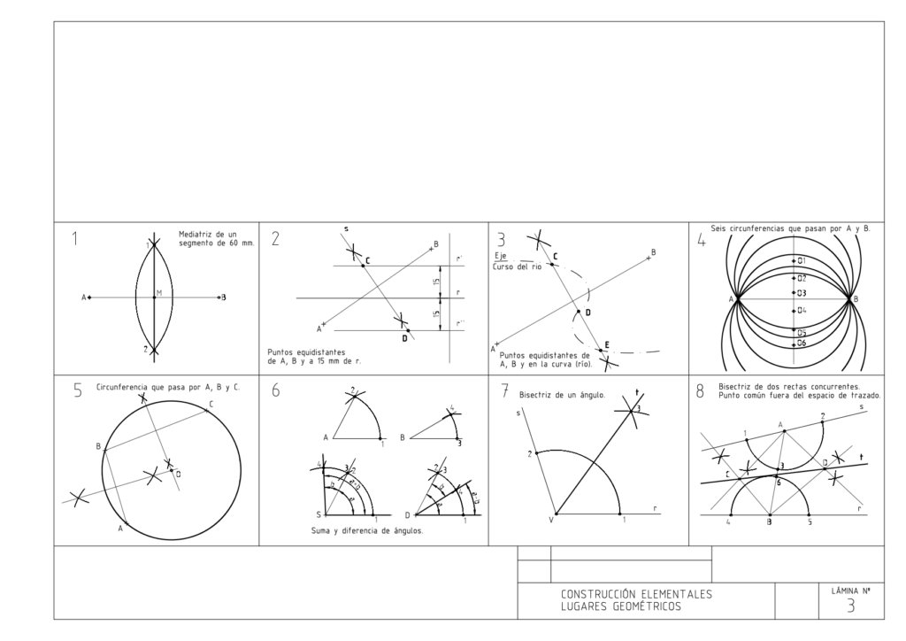 LÁMINAS EPVA 4º ESO. LÁMINA 03. Construcciones elementales. Lugares geométricos. - Blog de EPVA