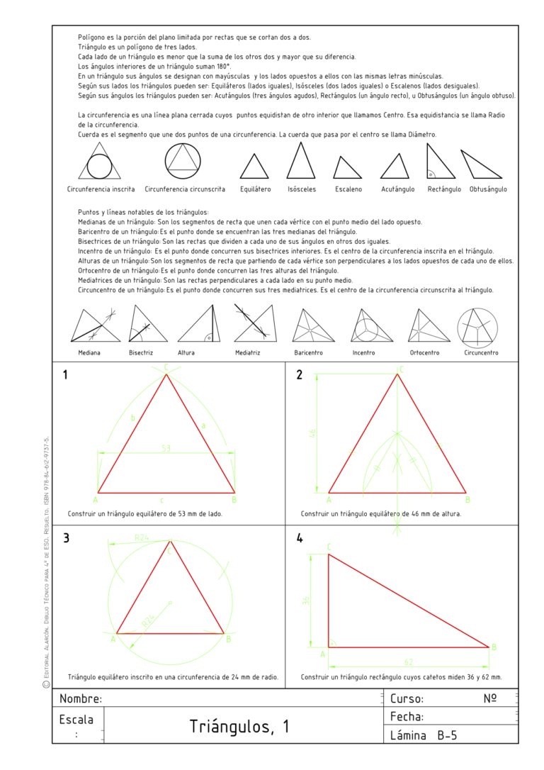 EPVA 4º ESO. LÁMINA 05. TRIÁNGULOS 1. - Blog de EPVA