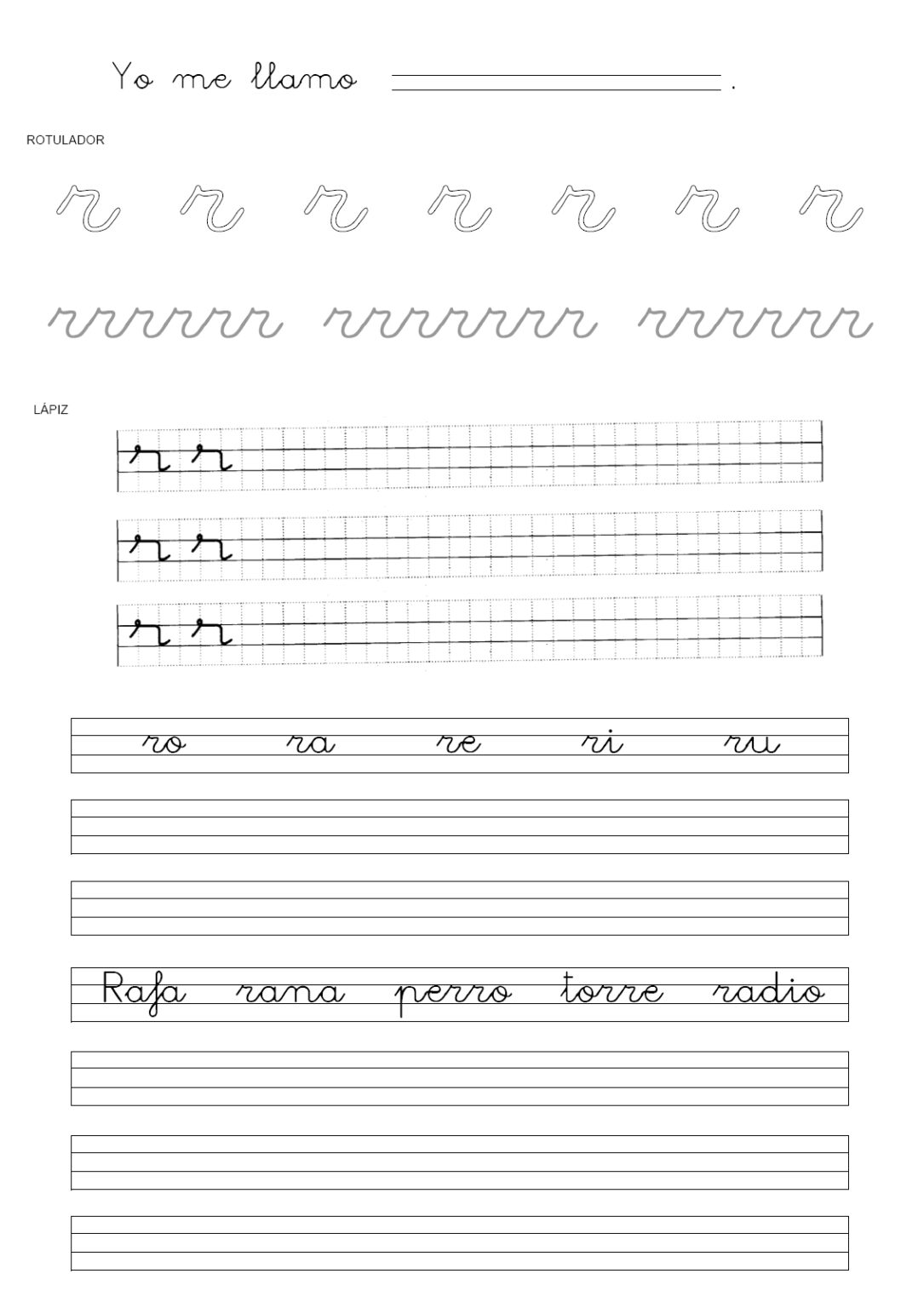 Practica la grafía R - El Abezoo de Aurelio