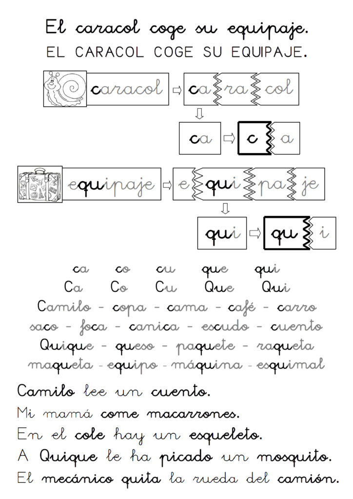 Lectura de las letras C y Q - El Abezoo de Aurelio
