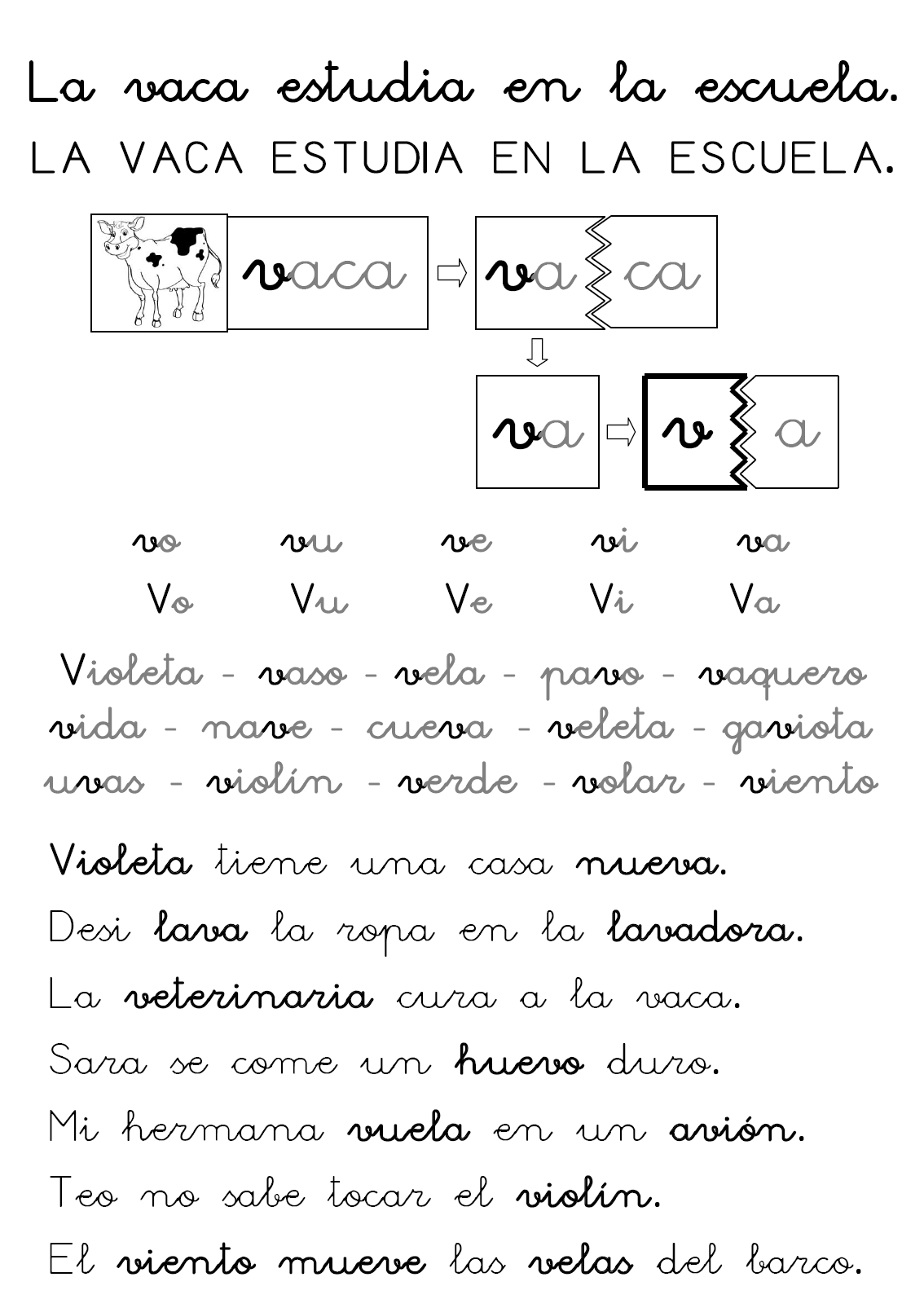 Lectura de la letra V - El Abezoo de Aurelio