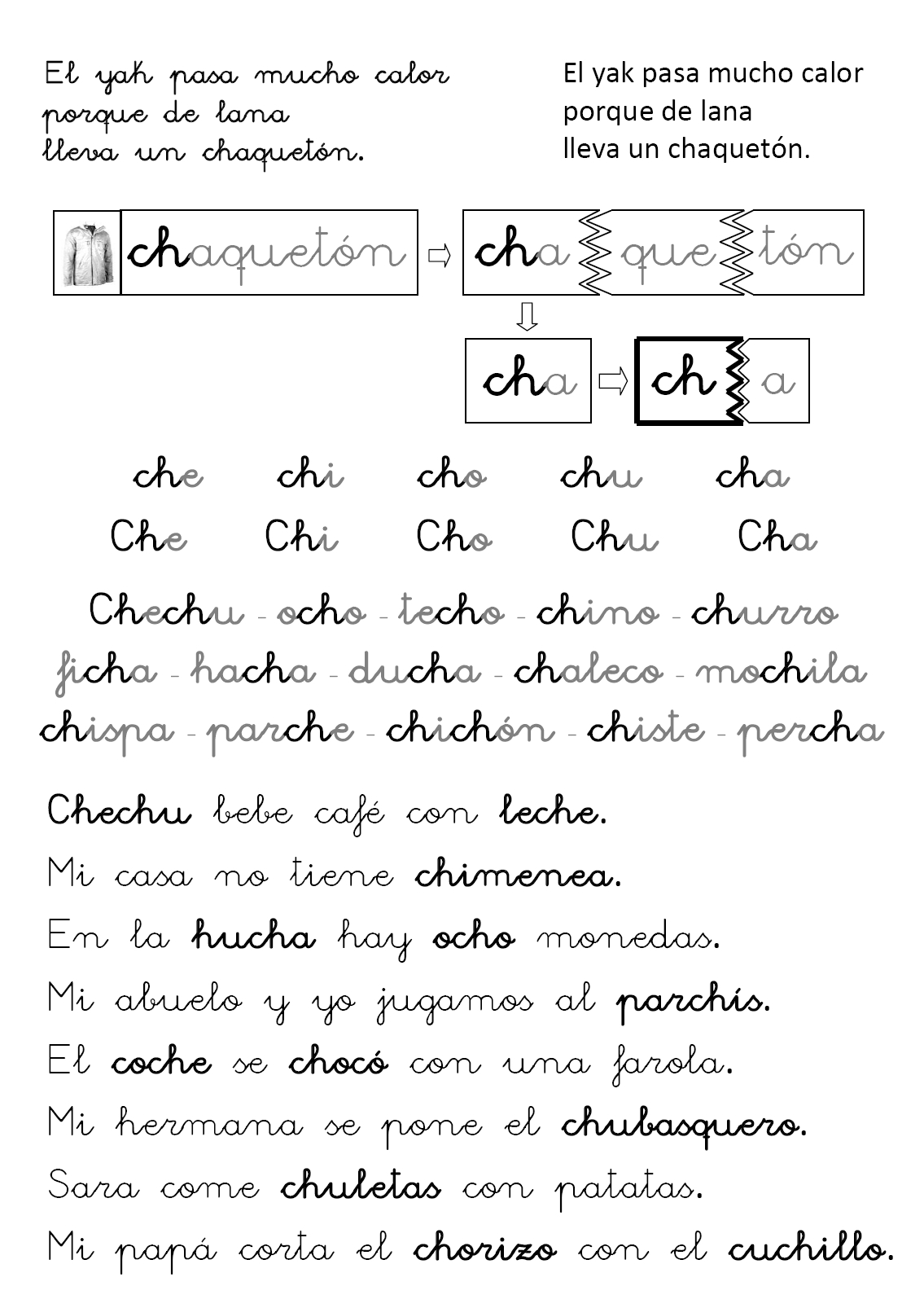 Lectura de la letra CH - El Abezoo de Aurelio