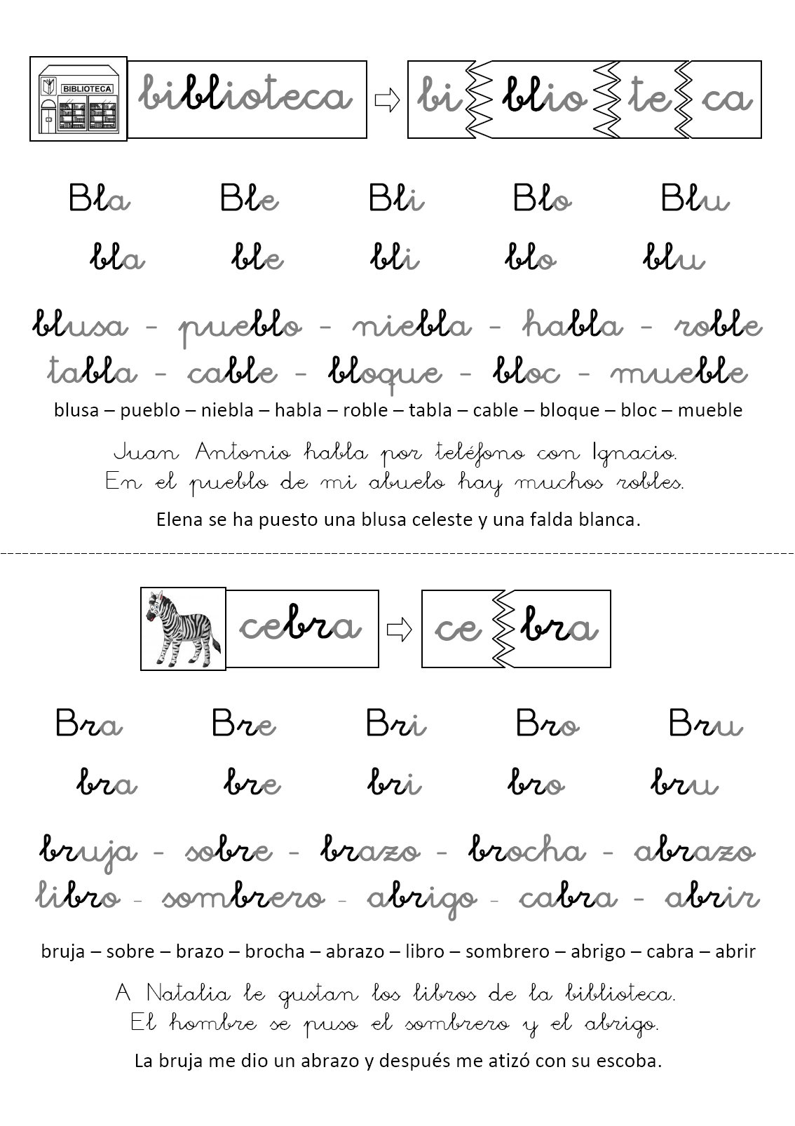 Lectura de los sonidos BR y BL - El Abezoo de Aurelio