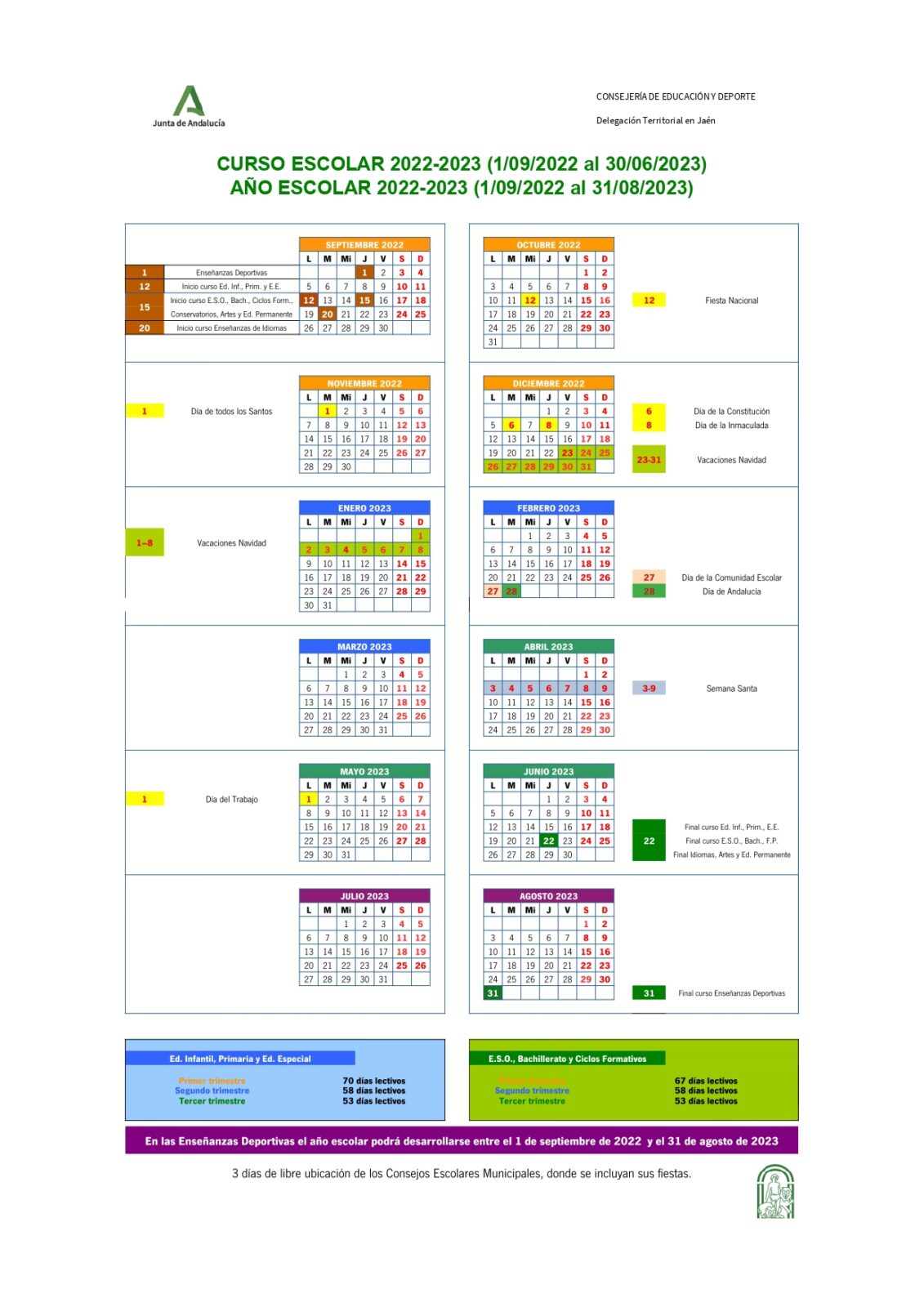 Calendario Escolar 2022 2023 Ceip San Blas