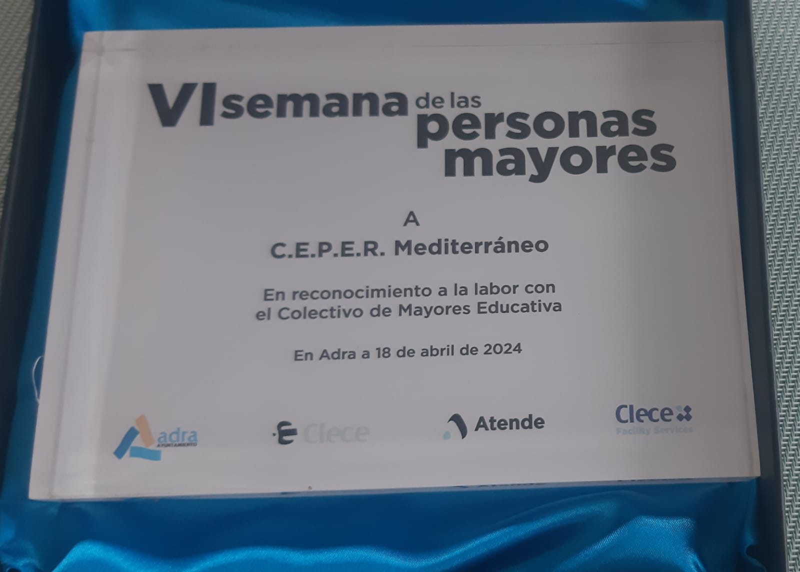 RECONOCIMIENTO A LA LABOR EDUCATIVA DEL CEPER Mediterráneo ...