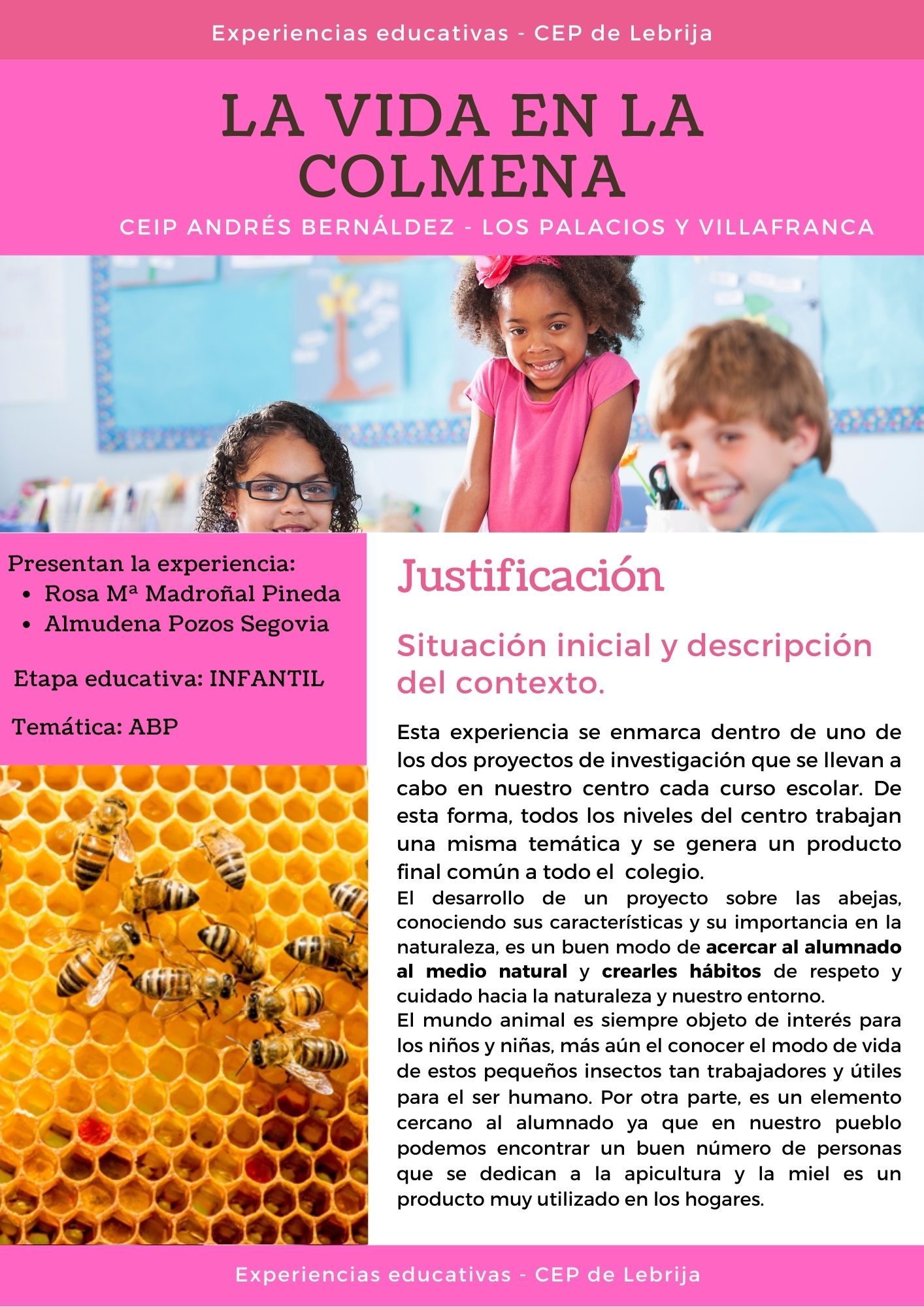 LA VIDA EN LA COLMENA – CEIP ANDRÉS BERNÁLDEZ (LOS PALACIOS Y VILLAFRANCA) - Experiencias Educativas