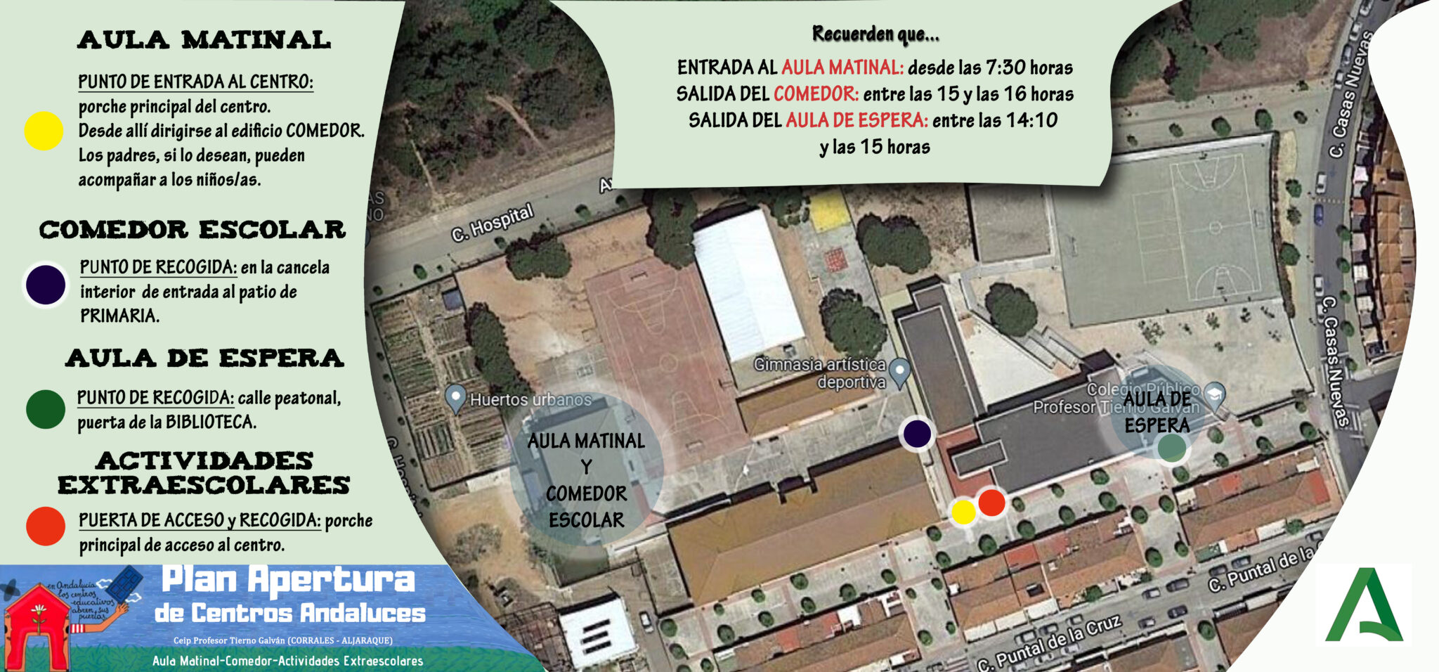 Accesos y salidas Servicios Complementarios - CEIP PROFESOR TIERNO ...