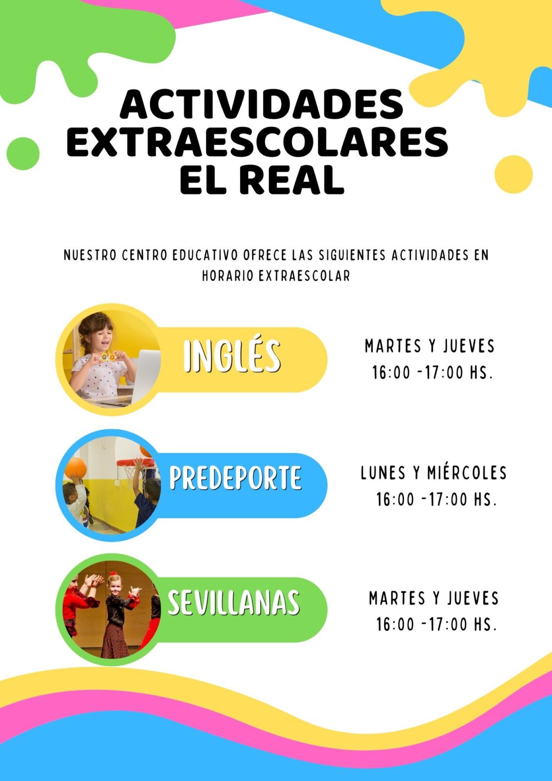 COMIENZO DE LAS ACTIVIDADES EXTRAESCOLARES - " EL REAL"