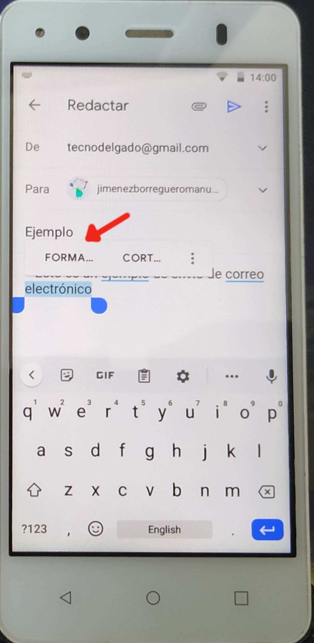 Enviar correo electrónico usando un móvil Android - Para Anónimos Faradays