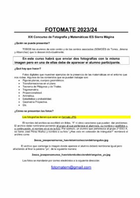 FOTOMATE: XIX CONCURSO DE FOTOGRAFÍA MATEMÁTICA - IES Sierra Mágina