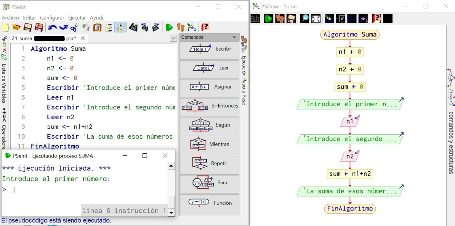 Pseudocódigo con PSeInt | Las TIC en el IES Alhadra